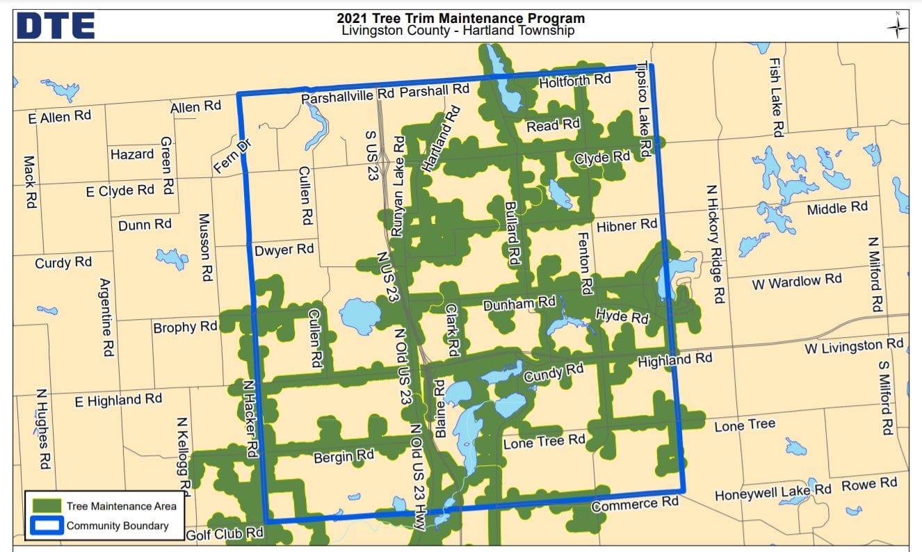 DTE Tree Trim | Hartland Township Michigan